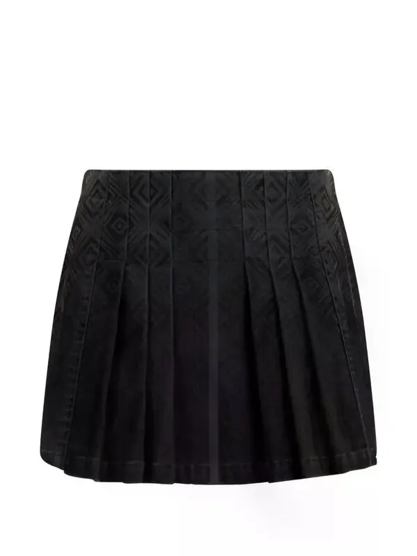 Alberta Ferretti Diamond-print Pleated Mini Skirt