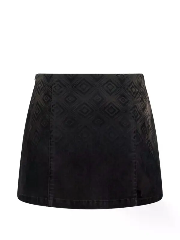 Alberta Ferretti Diamond-print Pleated Mini Skirt