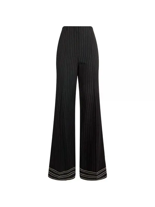 Alberta Ferretti High-waisted Wide-leg Pinstripe Trousers