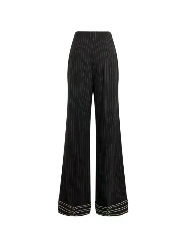 Alberta Ferretti High-waisted Wide-leg Pinstripe Trousers
