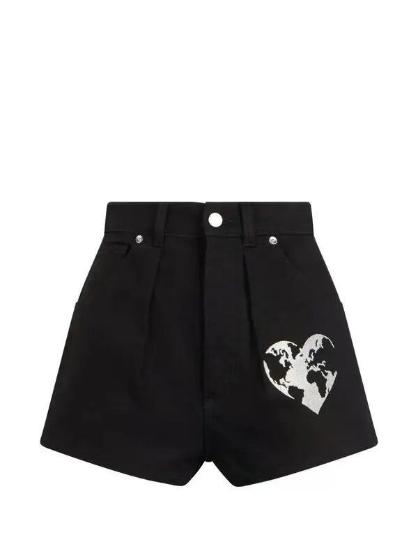 Alberta Ferretti Heart-motif Pleated Shorts