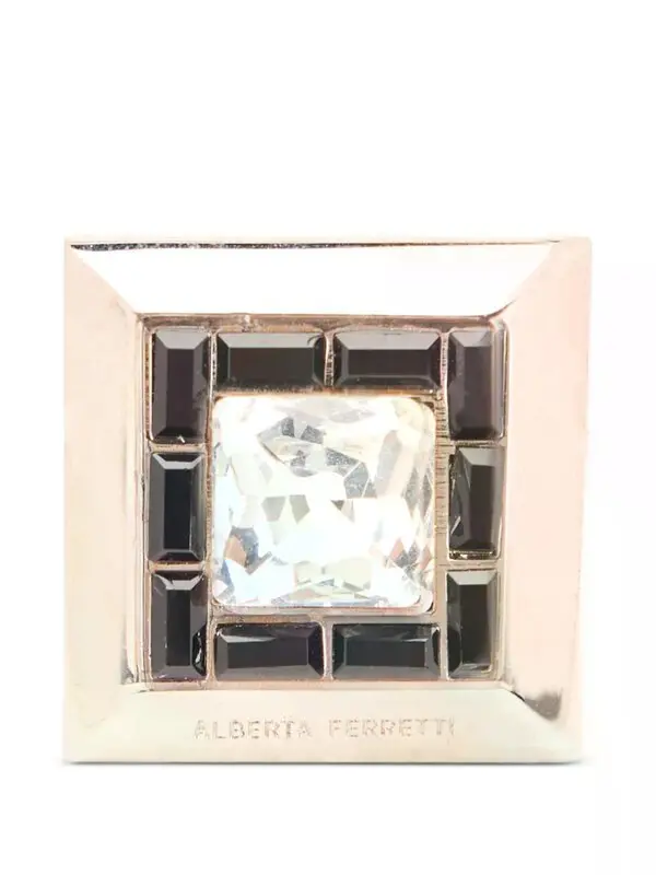 Alberta Ferretti Square Stone-embellished Ring - Gold
