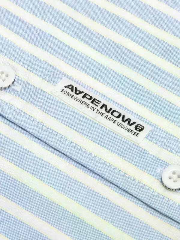 AAPE BY *A BATHING APE Aapenow Moonface Logo-patch Striped Shirt