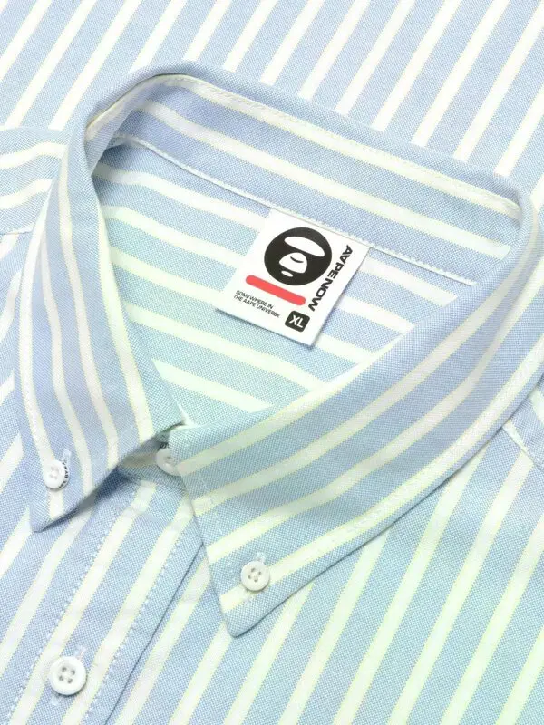 AAPE BY *A BATHING APE Aapenow Moonface Logo-patch Striped Shirt