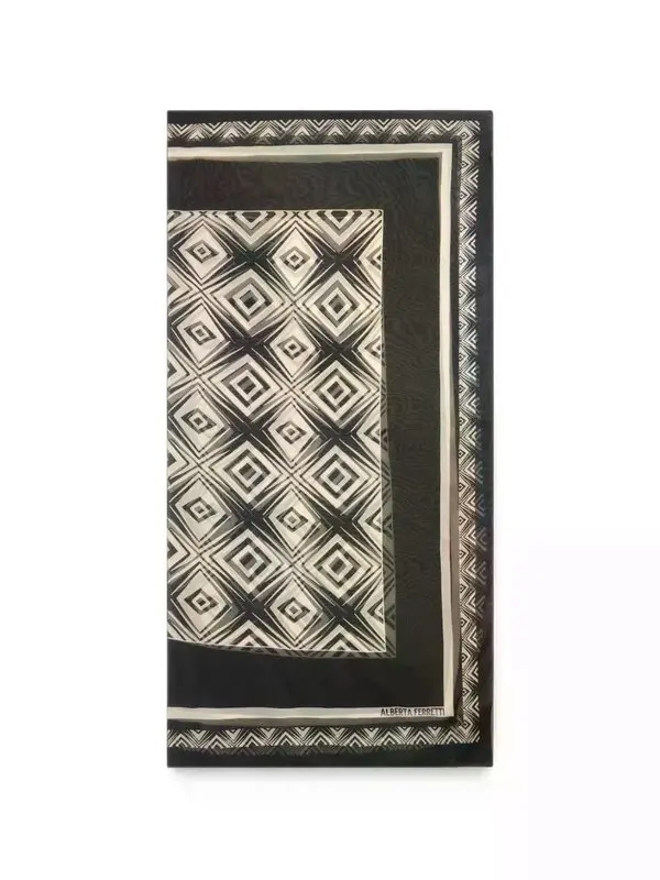 Alberta Ferretti Geometric-print Silk Scarf