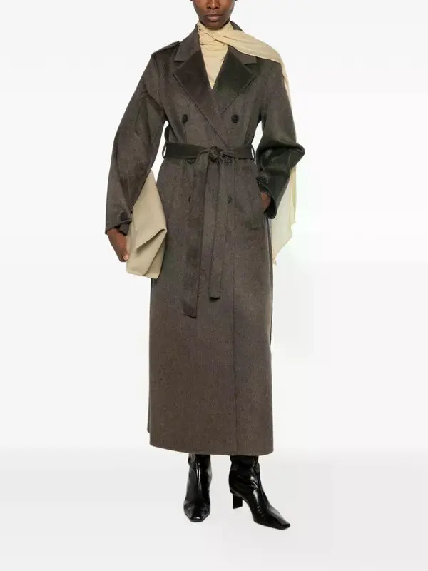 THE DYNAMIS STUDIO Double-breasted Belted Coat - Brown
