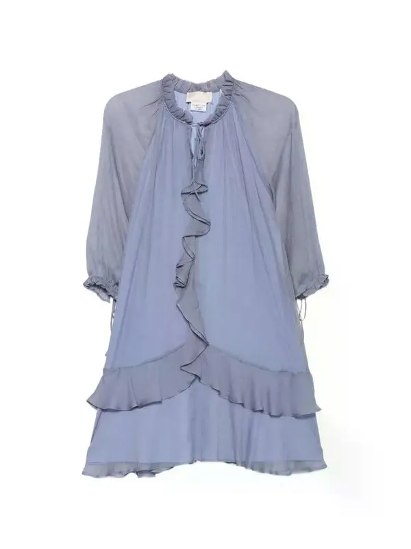 I BLUES Ruffled Tiered Mini Dress