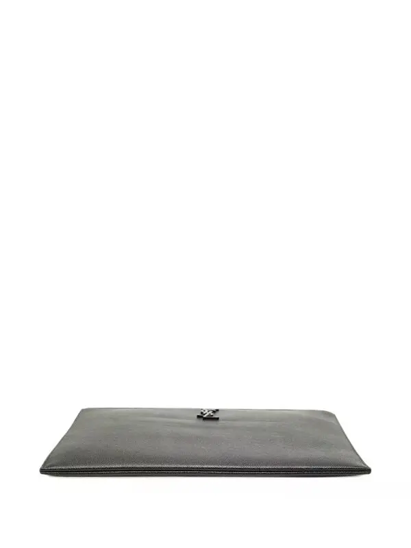 Saint Laurent Grain De Poudre Monogram Monochrome Ipad Case Clutch Bag