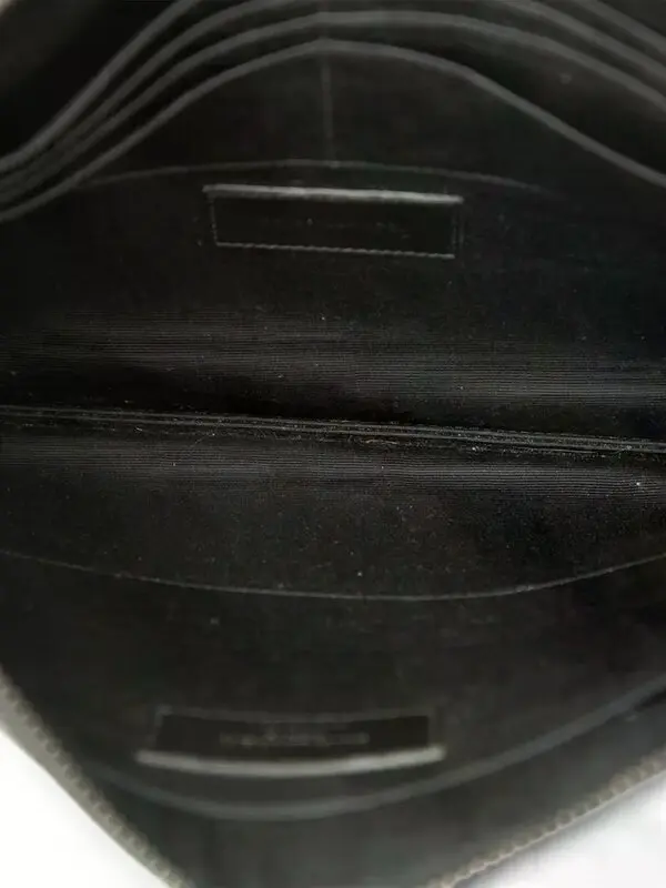 Saint Laurent Grain De Poudre Monogram Monochrome Ipad Case Clutch Bag