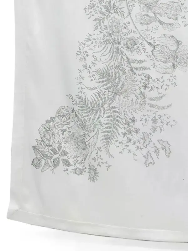 Carine Gilson Silk Satin Floral Print Kaftan
