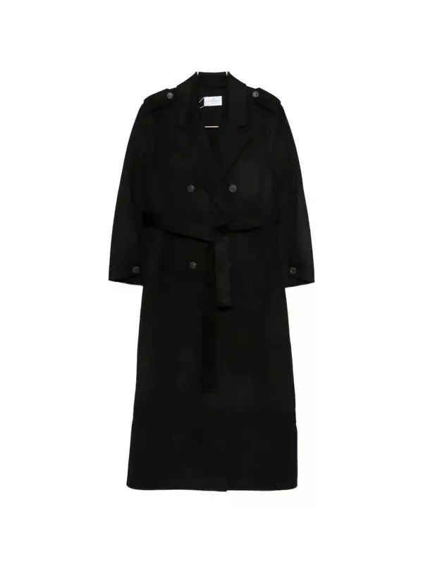 THE DYNAMIS STUDIO Double-breasted Belted Coat - Black