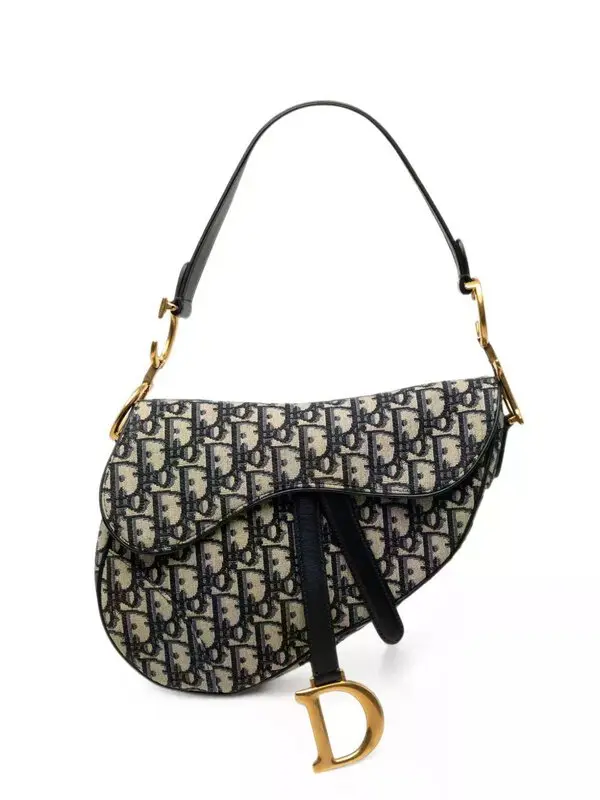 Dior 2018 Oblique Canvas Saddle Bag Shoulder Bag