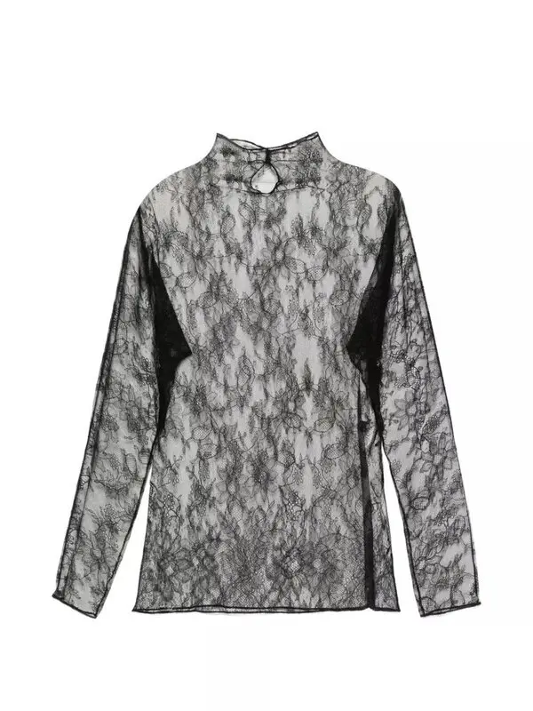 Carine Gilson Lace Turtleneck Top