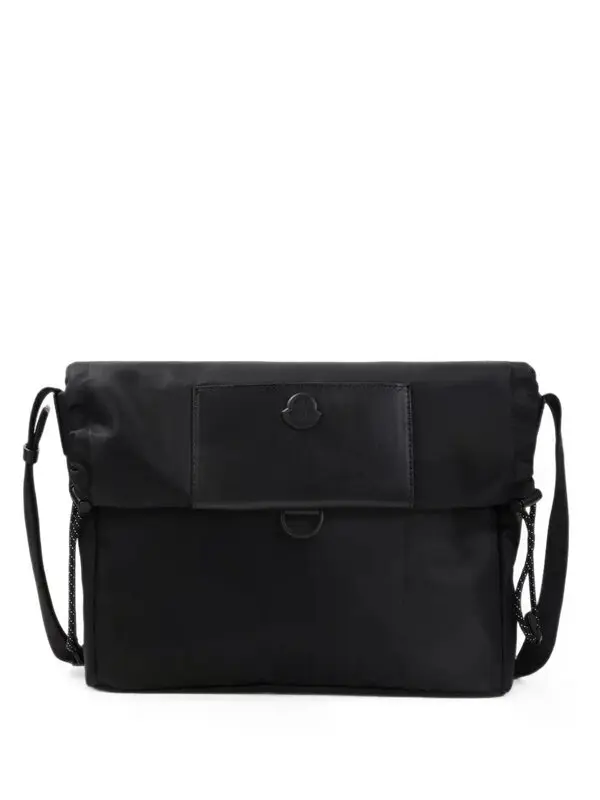 Moncler Kenton Logo-patch Foldover Shoulder Bag - Black