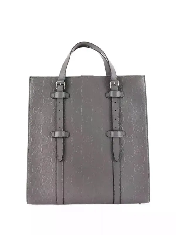 Gucci Gg Embossed Perforated Leather Medium Tote Bag