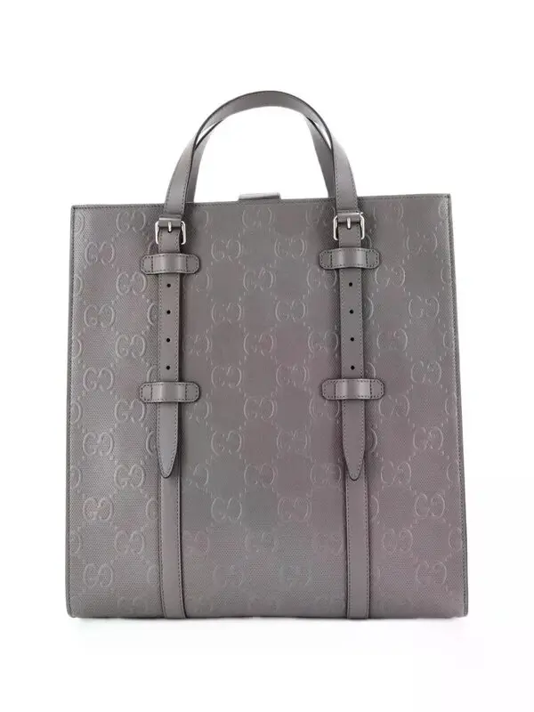 Gucci Gg Embossed Perforated Leather Medium Tote Bag