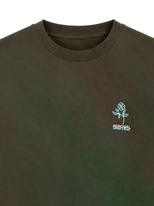 PERCIVAL Flower-embroidered Cotton T-shirt