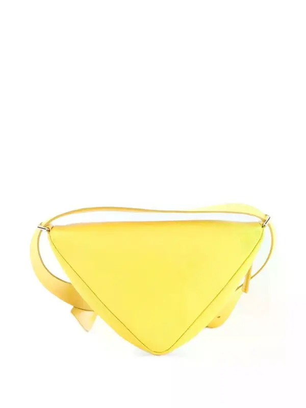 Prada Saffiano Leather Triangle Logo Shoulder Bag - Yellow
