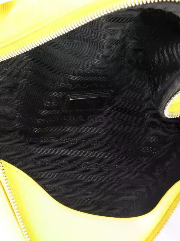 Prada Saffiano Leather Triangle Logo Shoulder Bag - Yellow