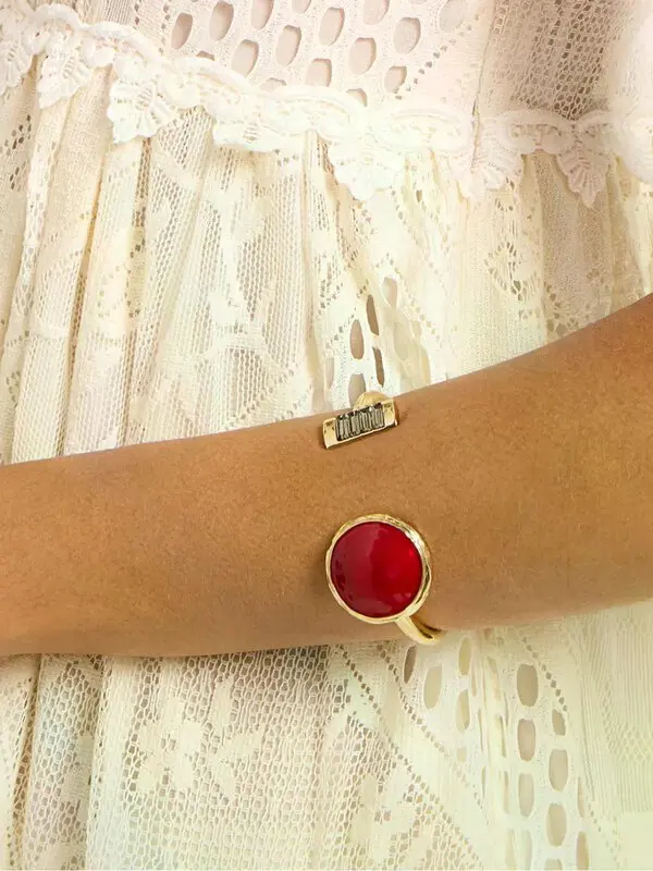 La DoubleJ 24k -plated Brass And Enamel Shen Loop Cuff Bracelet