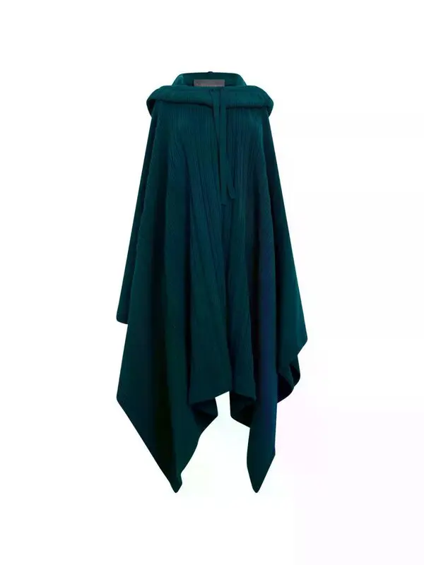 Alberta Ferretti Ribbed-knit Hooded Poncho