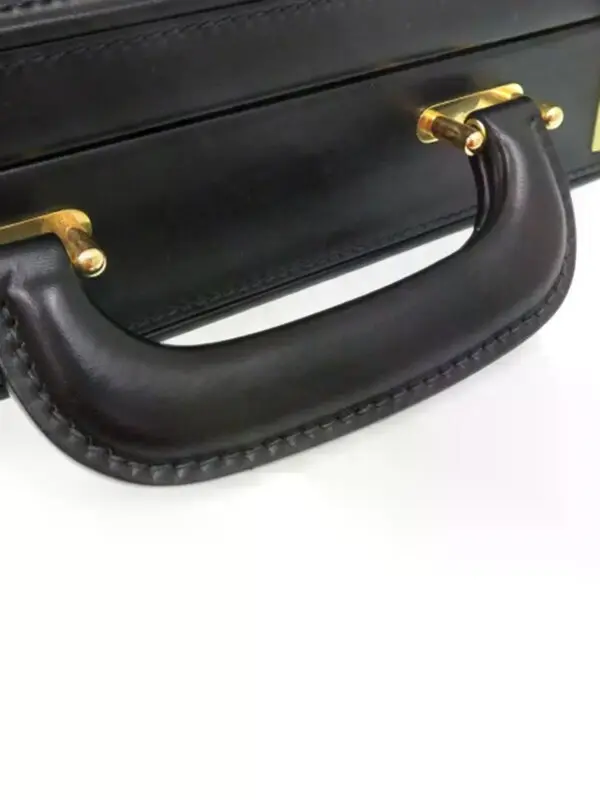 Gucci 20th Century Calfskin Trunk Attache Case Business Bag - Black