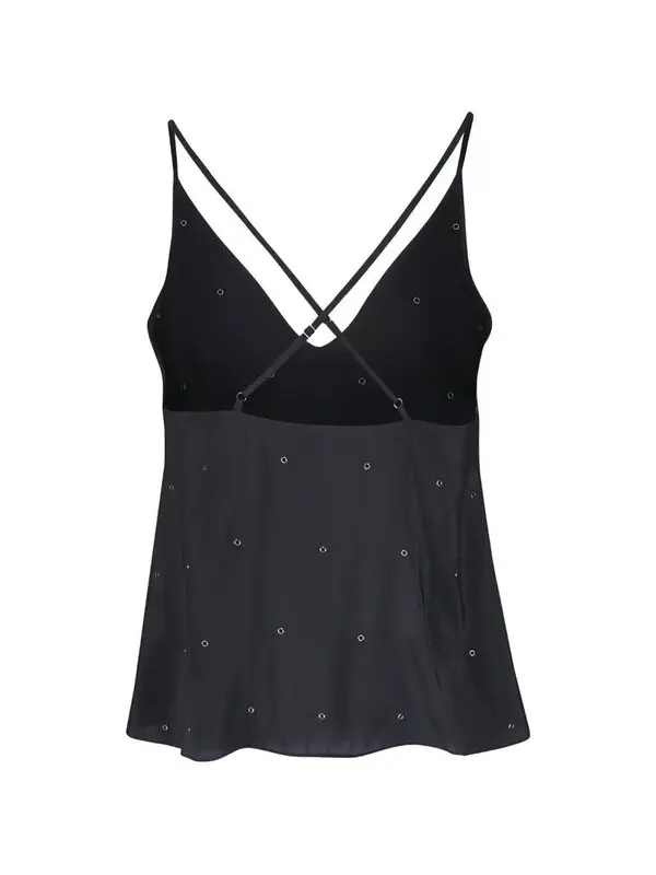 Ag Jada Eyelet Embellished V-neck Sleeveless Top