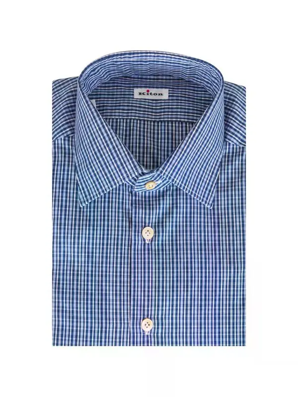 Kiton Check-print Classic-collar Shirt