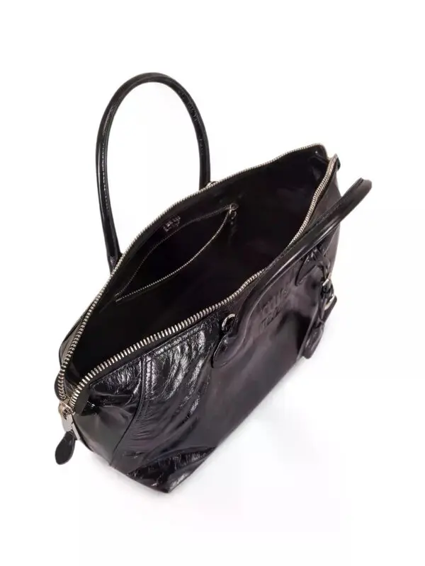 Miu Miu Logo-embossed Leather Tote Bag