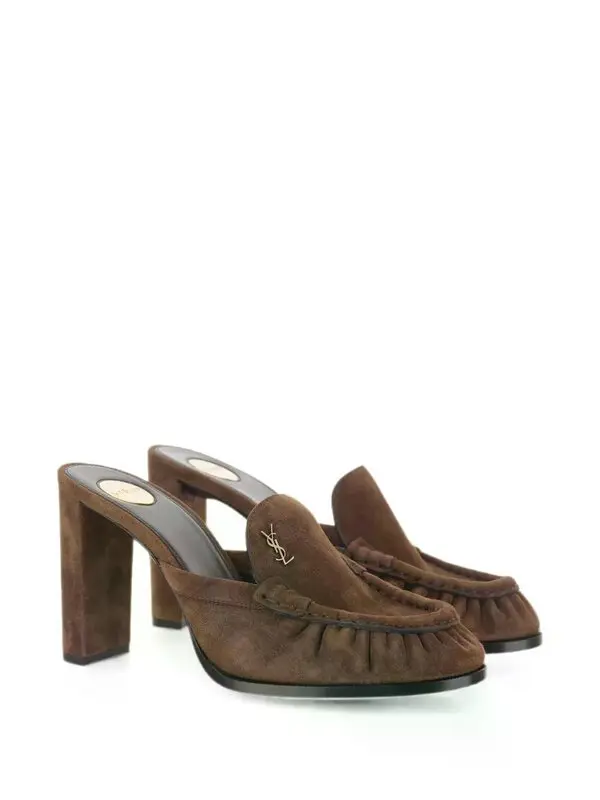 Saint Laurent Le Loafer Mules In Suede