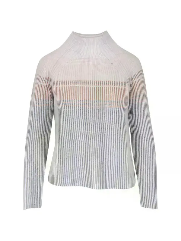 Kinross Cashmere Striped Ribbed-knit Sweater