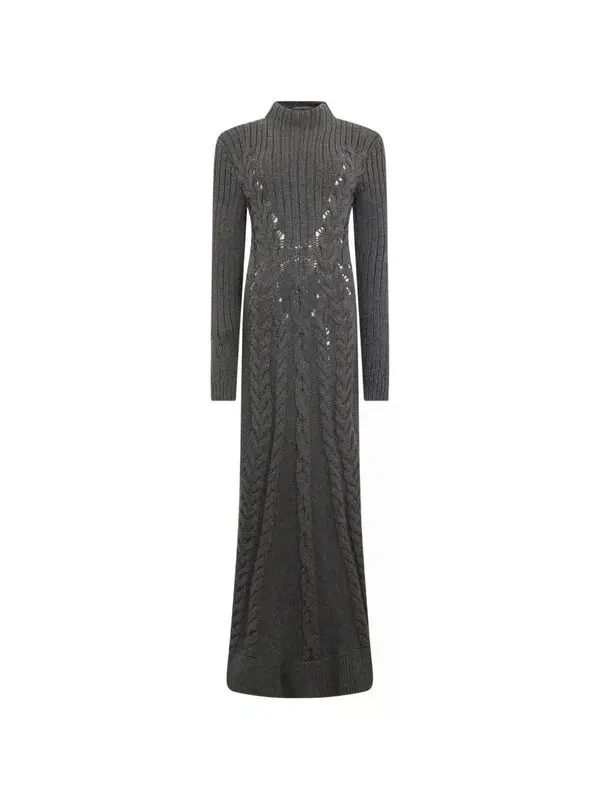 Alberta Ferretti Cable-knit Maxi Dress - Grey
