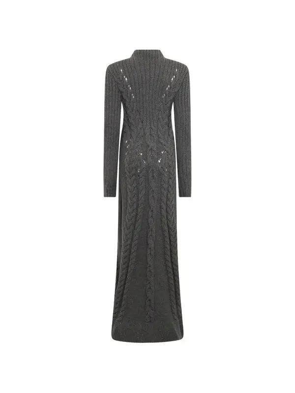 Alberta Ferretti Cable-knit Maxi Dress