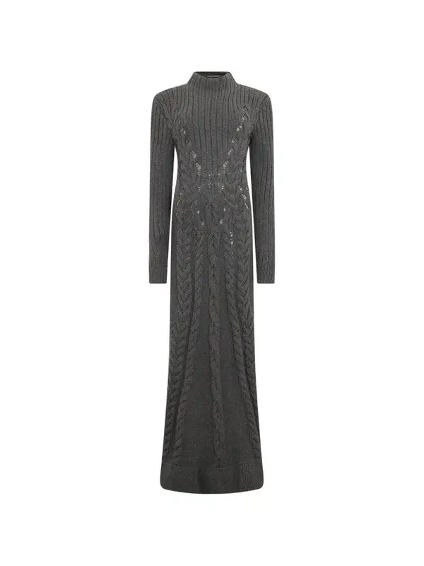 Alberta Ferretti Cable-knit Maxi Dress