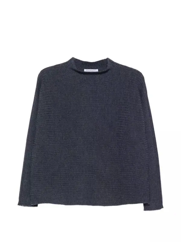 Amina Rubinacci Ribbed Knit Mock Neck Sweater
