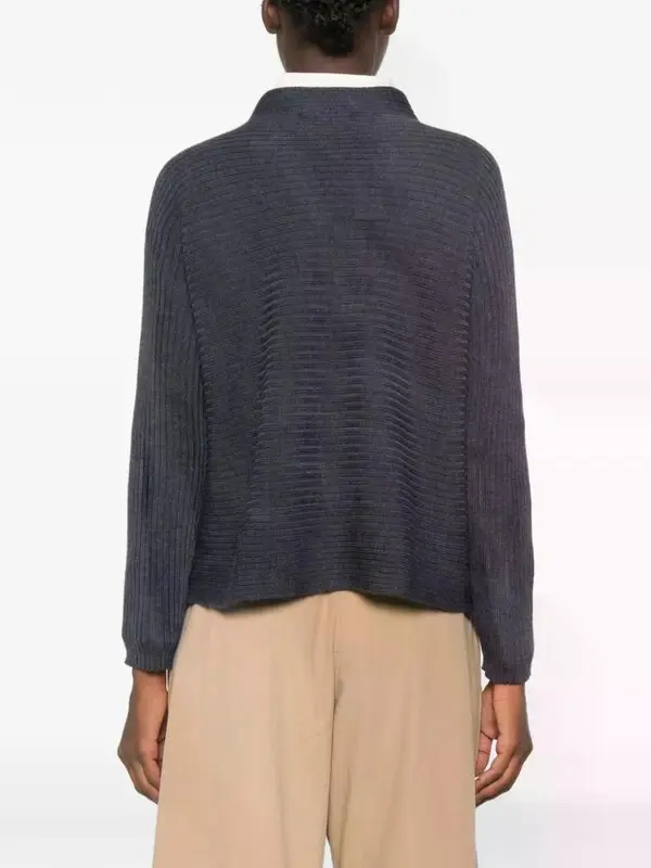 Amina Rubinacci Ribbed Knit Mock Neck Sweater