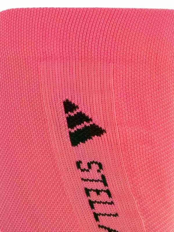 Adidas By Stella McCartney Logo-print Ribbed-knit Socks - Pink