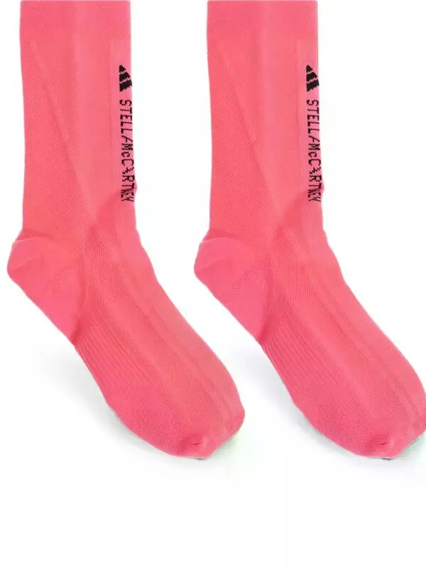 Adidas By Stella McCartney Logo-print Ribbed-knit Socks