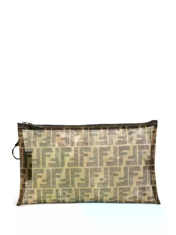 Fendi Zucca Mesh Clutch Bag - Brown