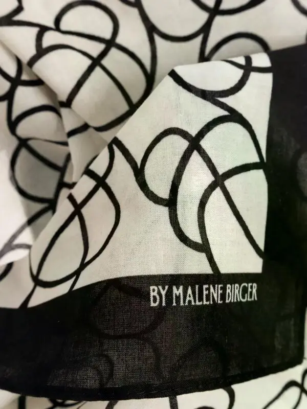 BY MALENE BIRGER Omma Graphic-print Cotton Scarf - White