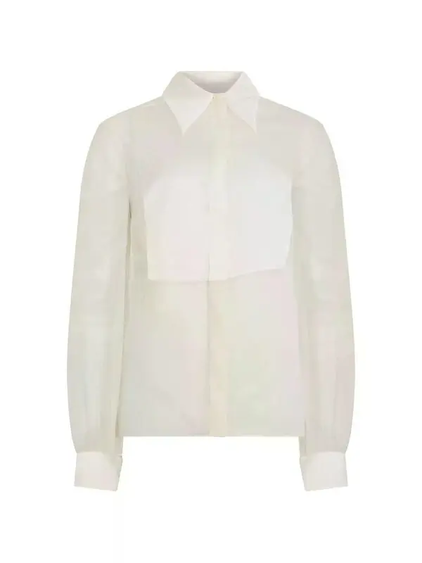 Alberta Ferretti Bib-detail Silk Shirt