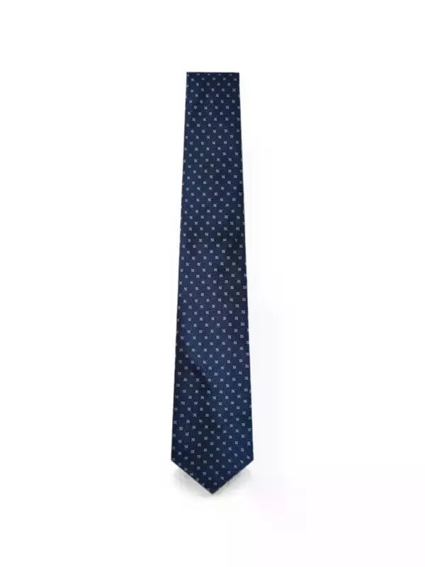 Canali Geometric-print Silk Tie