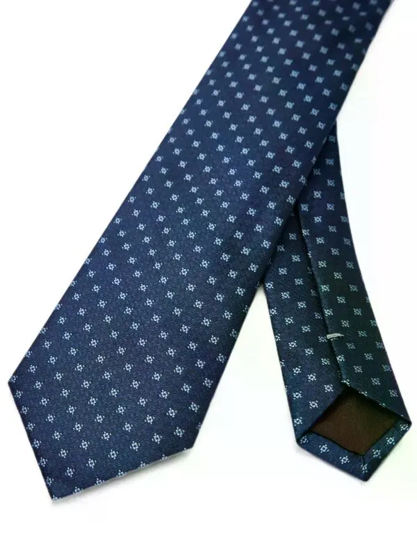 Canali Geometric-print Silk Tie