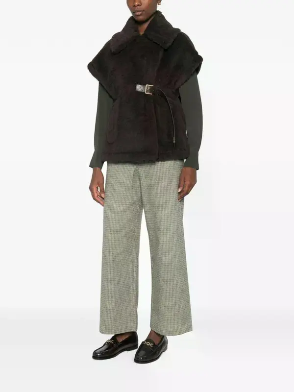 Max Mara Belted Faux Fur Gilet