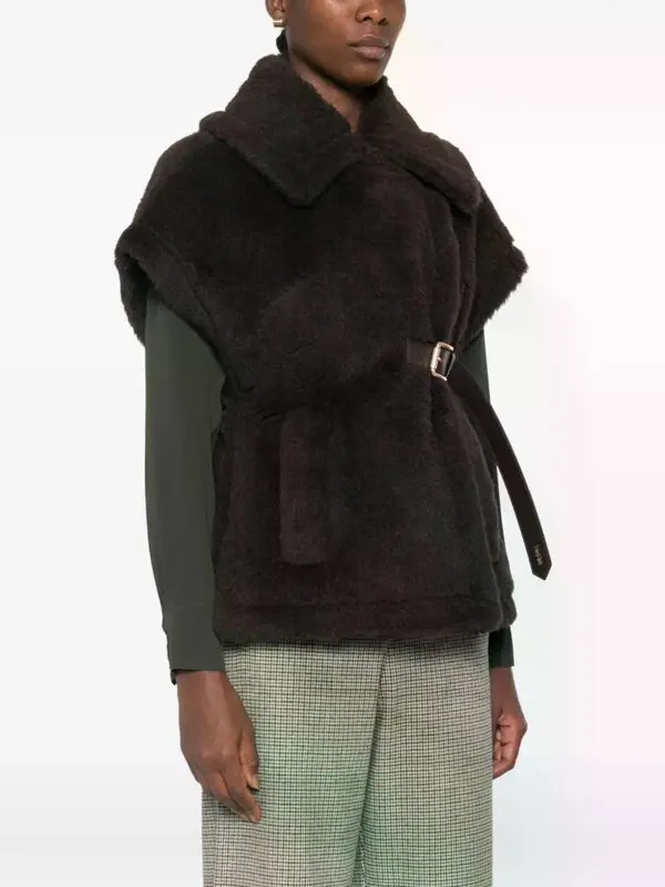 Max Mara Belted Faux Fur Gilet