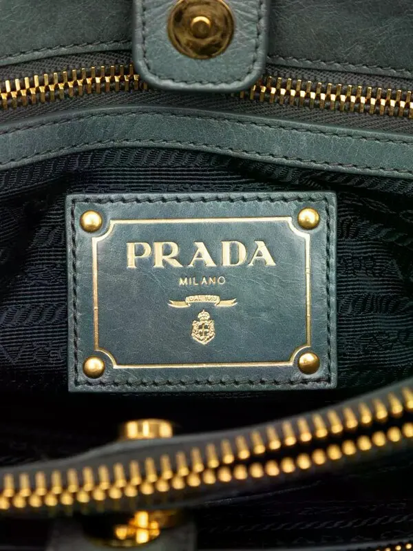 Prada Vitello Shine Satchel - Blue