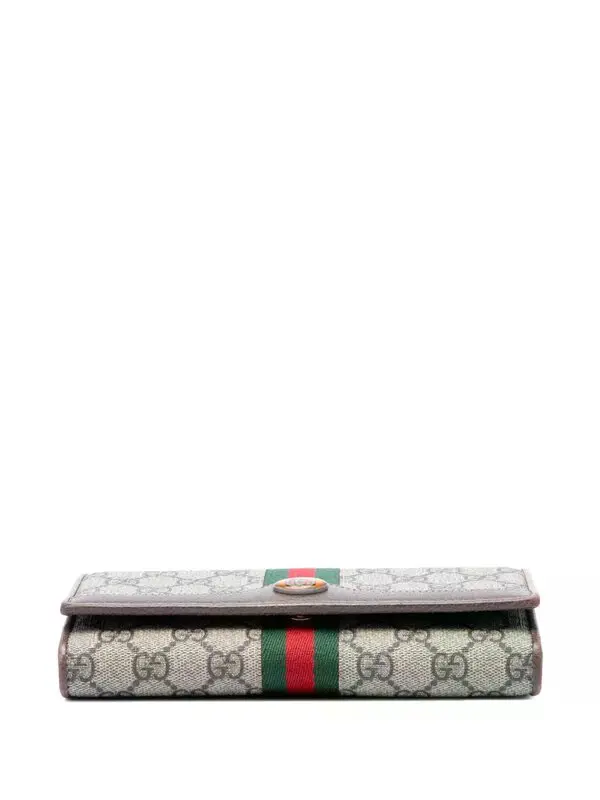 Gucci Ophidia Gg Supreme Web Wallet On Chain Crossbody Bag - Neutrals
