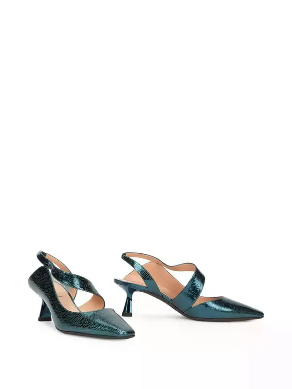 Alberta Ferretti Snakeskin-effect Slingback Pumps