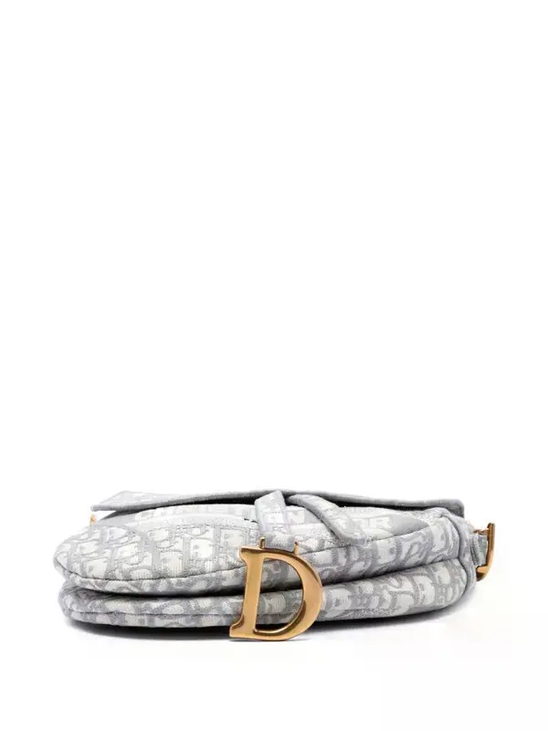 Dior 2020 Oblique Embroidered Canvas Saddle Bag Shoulder Bag