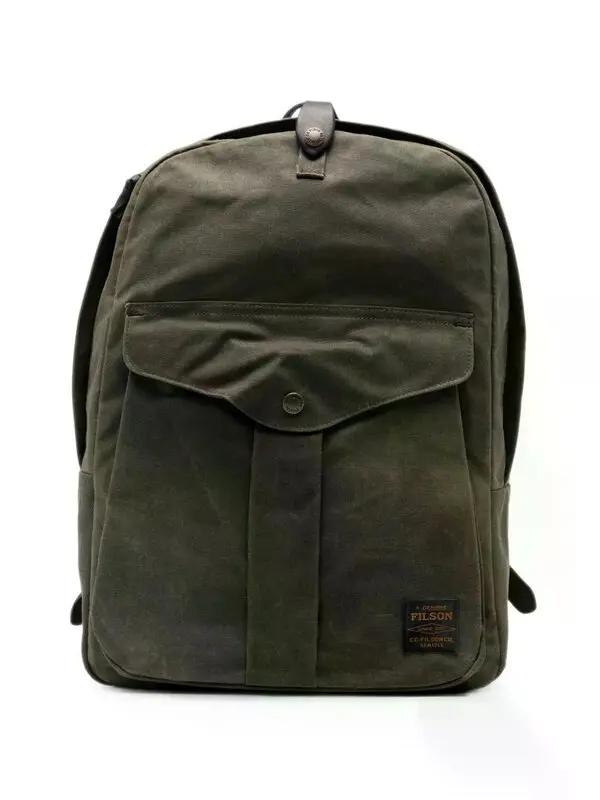 Filson Cotton Backpack With Logo Patch - Green
